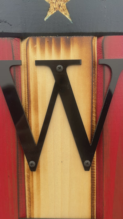 Patriotic Wooden American Flag Welcome Sign